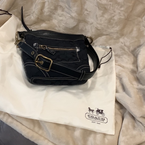 Coach | Bags | Coach Legacy Shoulder Bag Black Jacquard Pattern | Poshmark